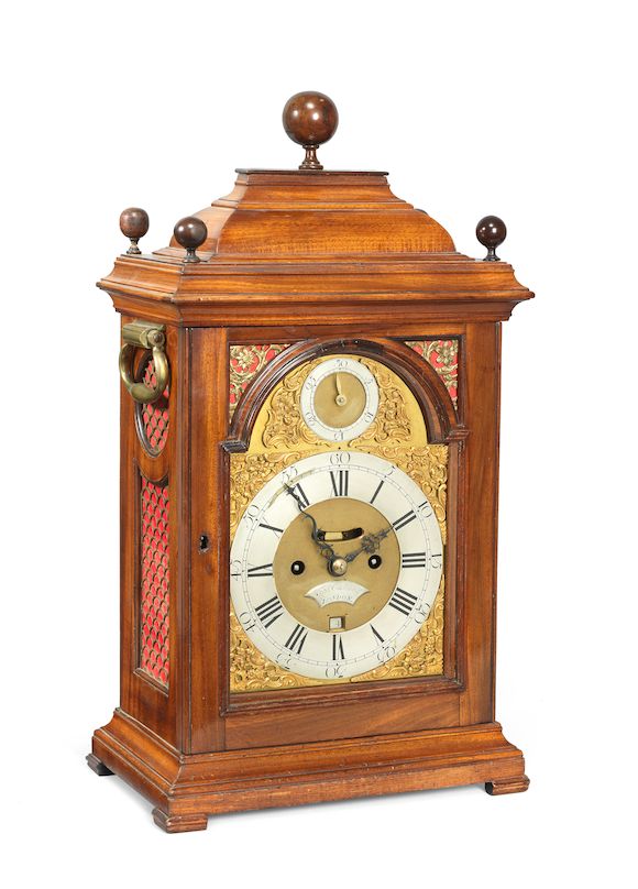 Bonhams : A mid 18th century walnut table clock Thomas Eastland, London