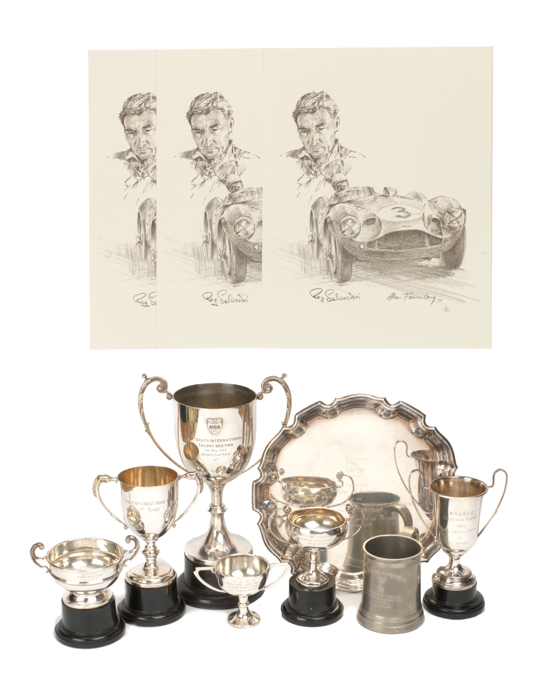 Bonhams Cars : A collection of trophies awarded to Roy Salvadori, ((Qty))