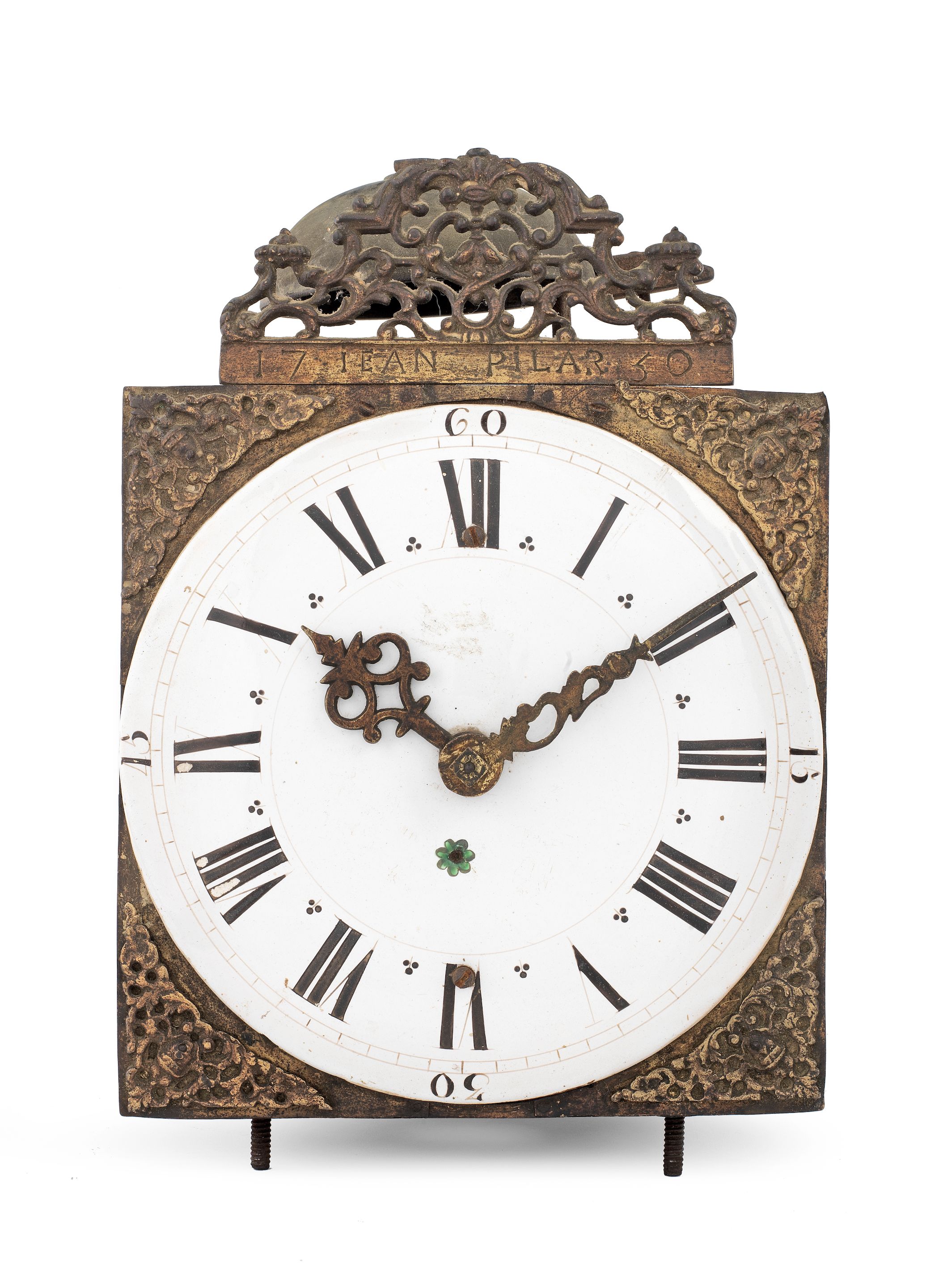 Bonhams : A mid 18th century French chamber clock with enamel dial ...