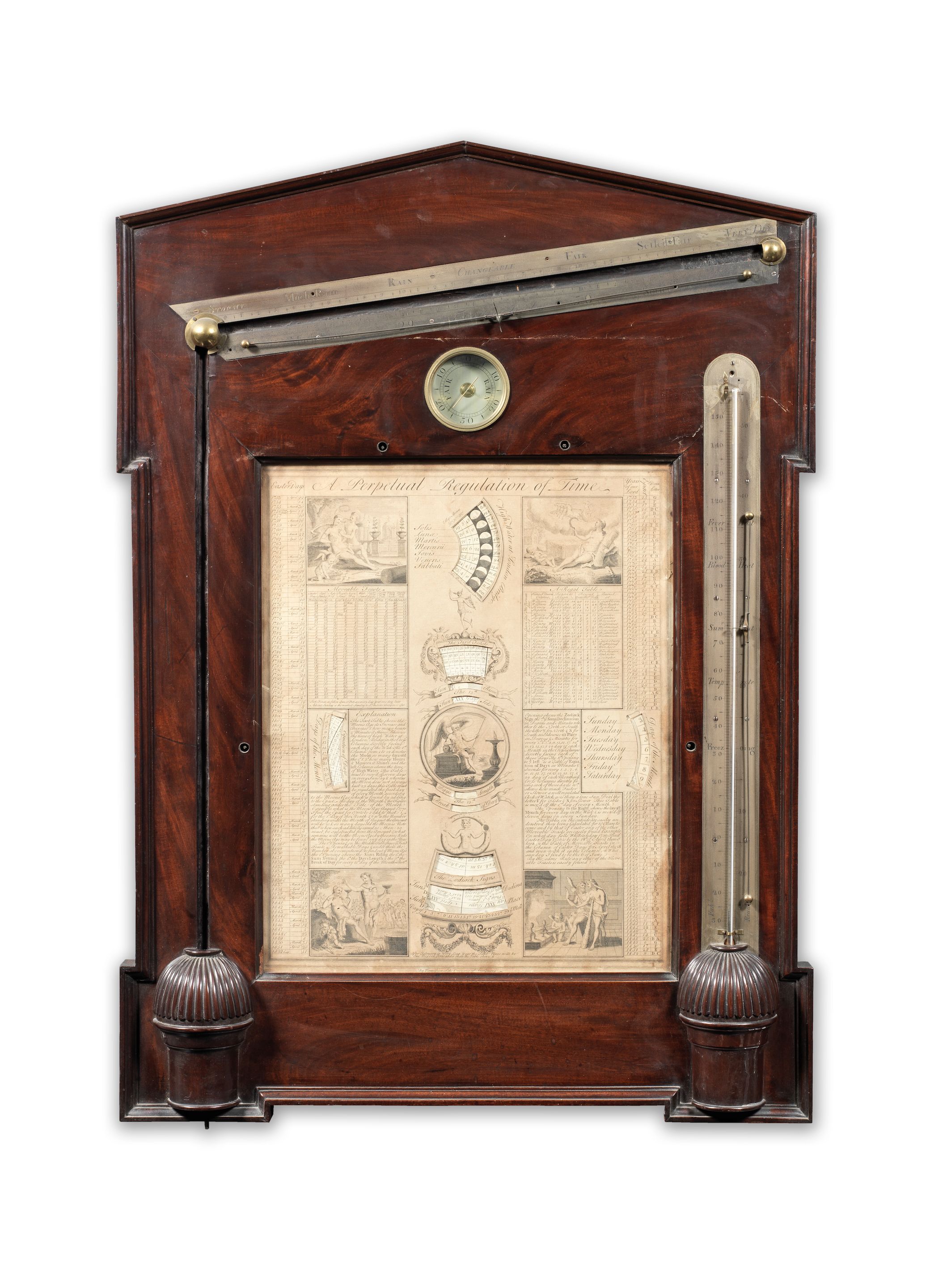 Bonhams : A rare mid 18th century mahogany angle barometer with ...