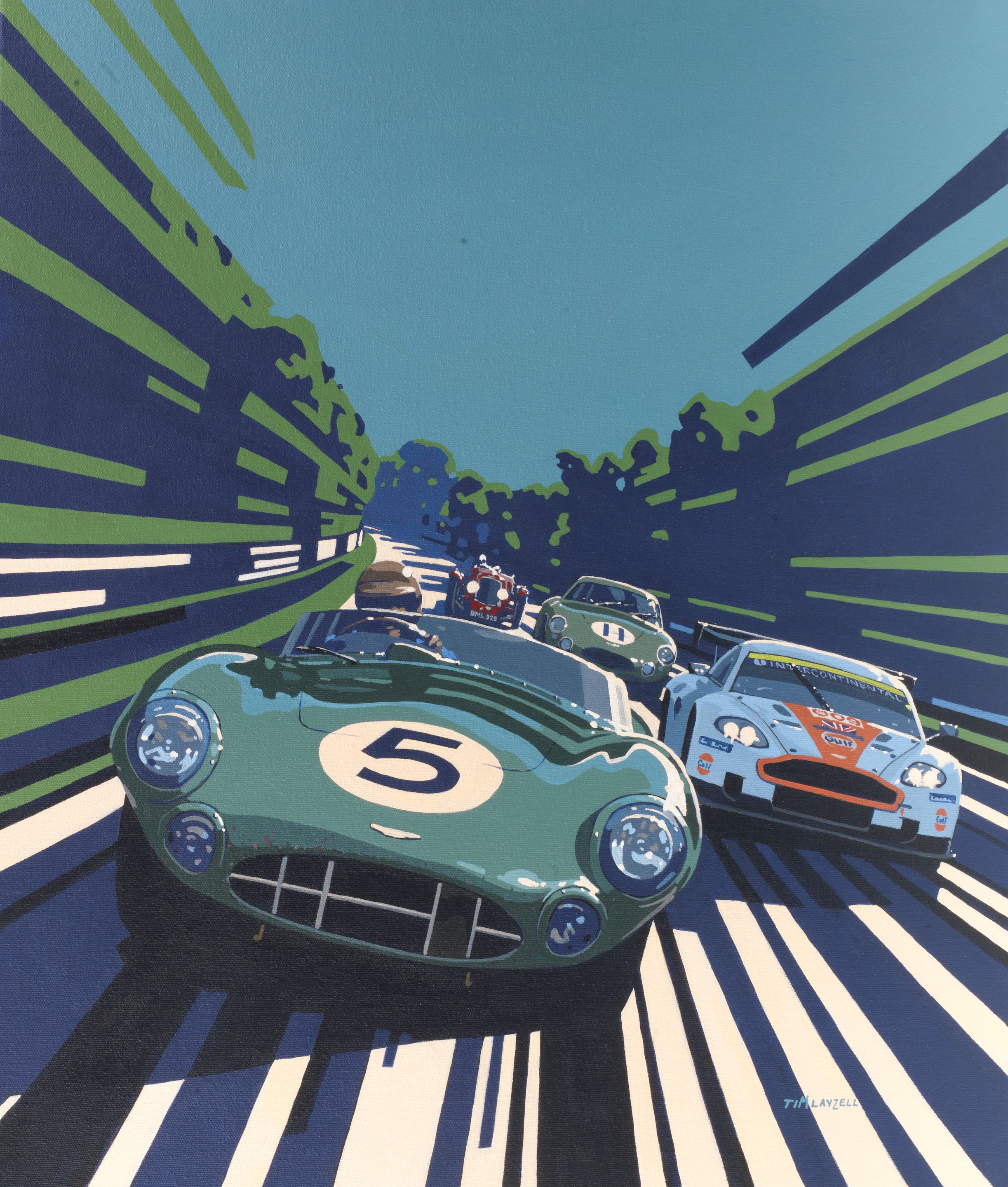 Tim Layzell (British 1981-), 'Aston Martins at Le Mans', an original ...