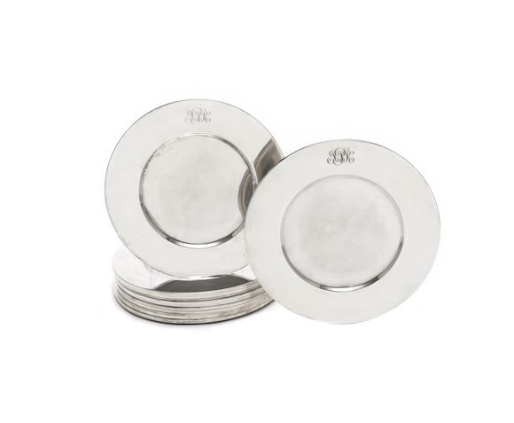 Bonhams : A set of twelve silver under-plates by Tiffany & Co, 20th ...