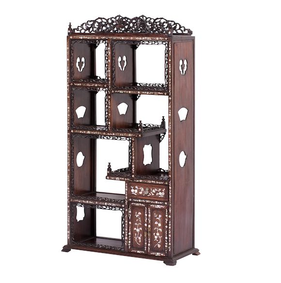Bonhams : A mother-of-pearl inlaid stage cabinet of small proportions ...