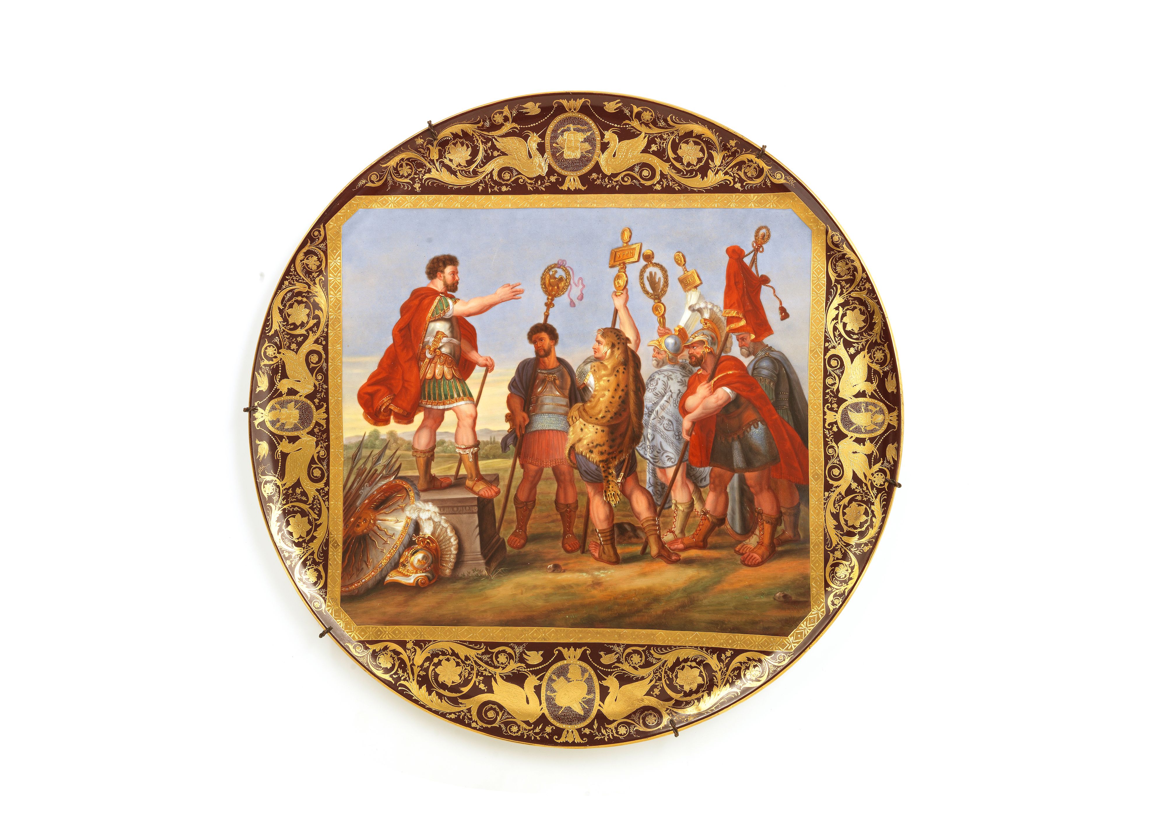 Bonhams : An late 19th Vienna style porcelain circular plaque enamelled ...