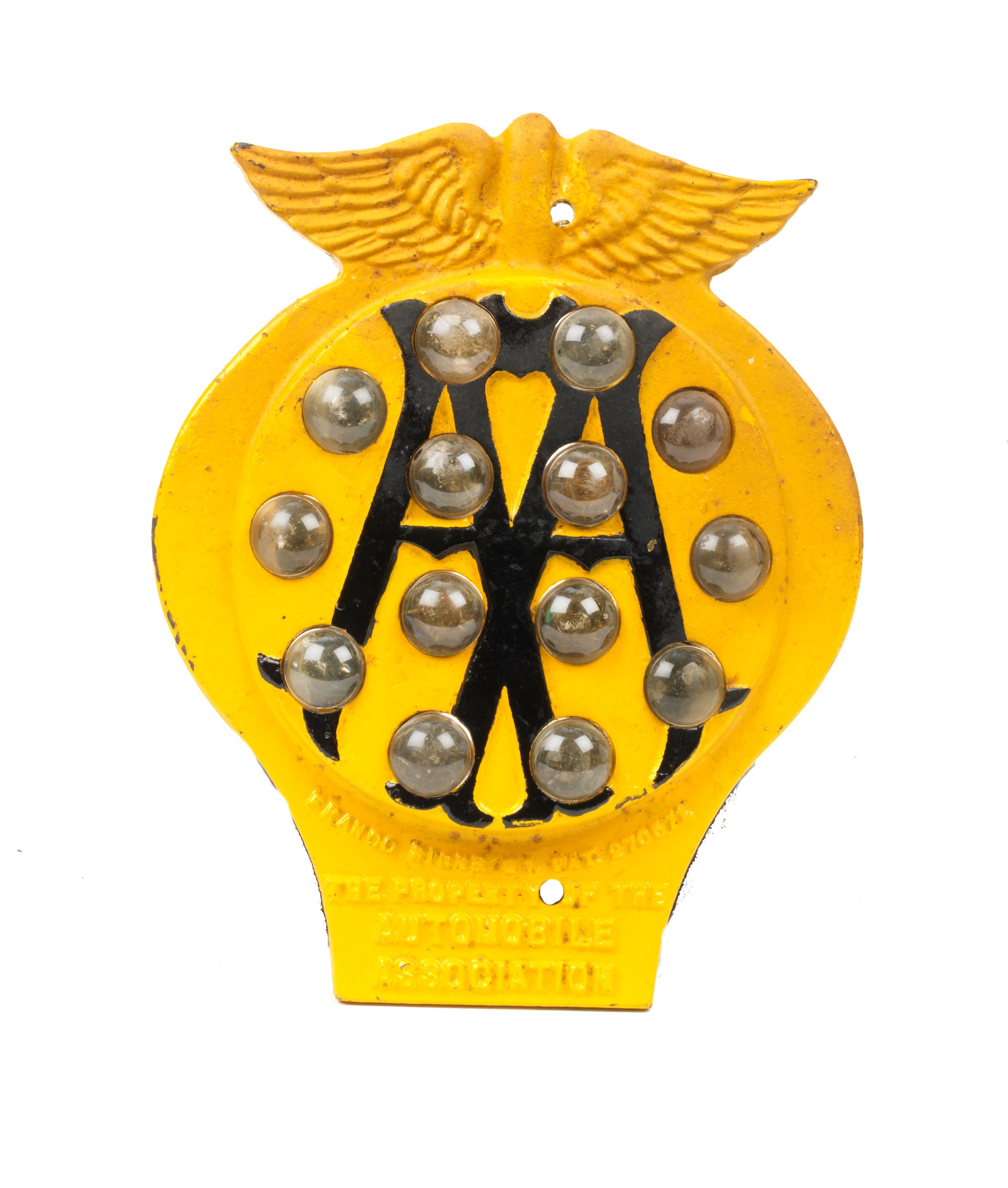 Bonhams Cars : An 'Automobile Association' cast-iron reflective pole ...