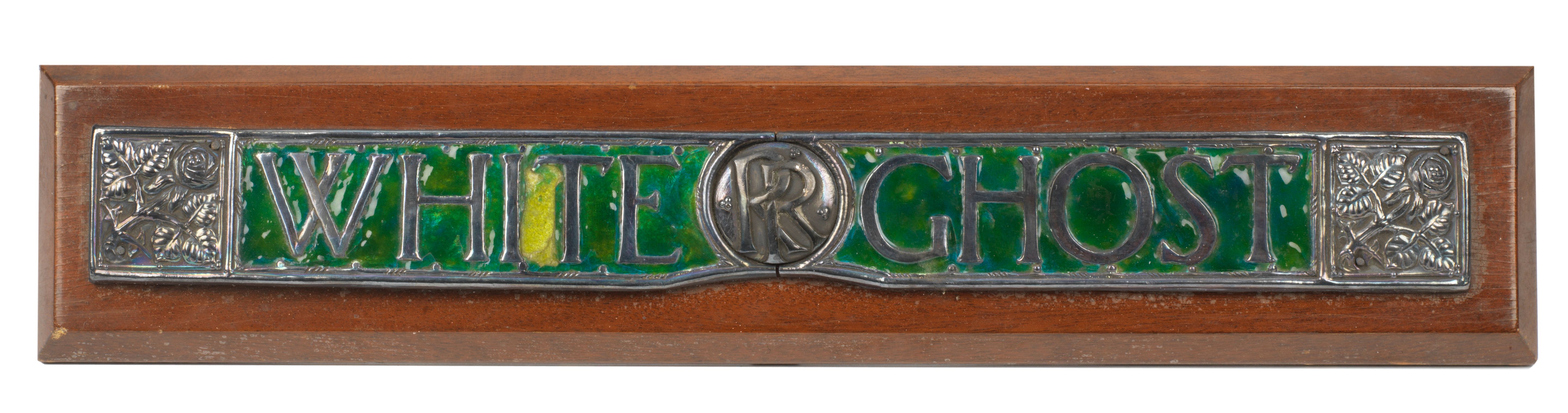 Bonhams Cars : A Rolls-Royce 40-50Hp enamel name badge "White Ghost",