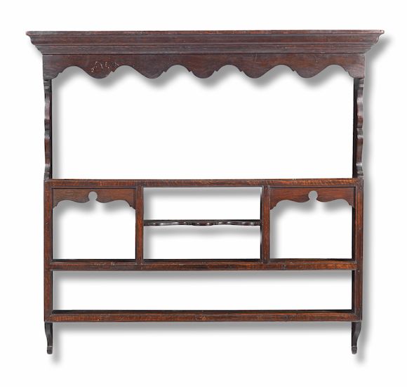 Bonhams : A George III small oak and pine delft rack, circa 1780 and later