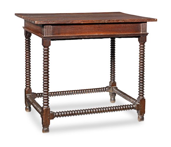 Bonhams : A Charles II joined oak side table, circa 1670