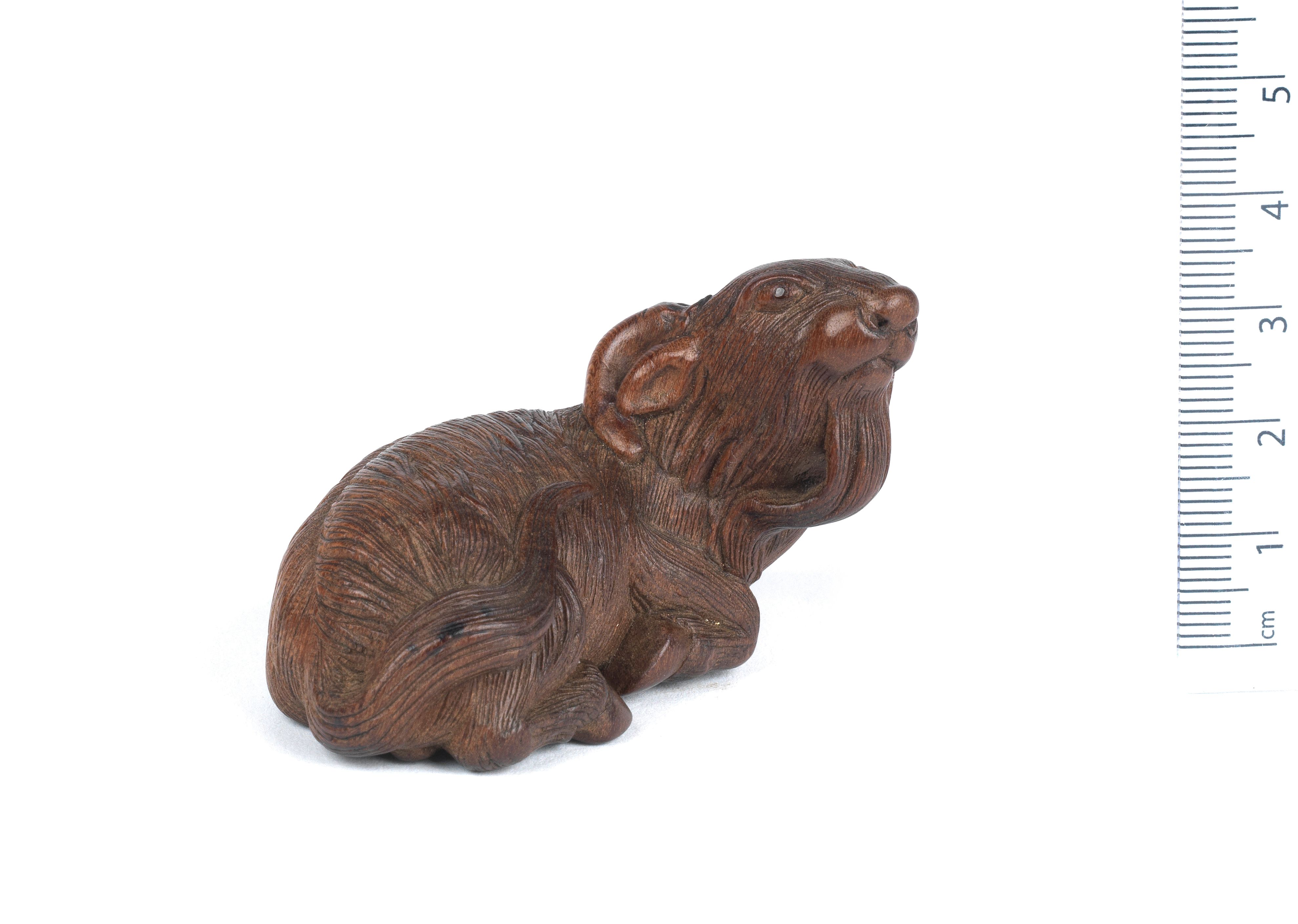 Bonhams : A large wood netsuke of a goat By Kigetsu, late 18th/early ...