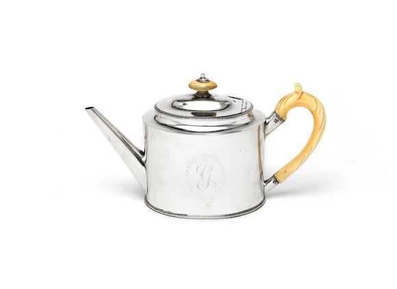Bonhams : A George III silver tea pot by Hester Bateman, London 1782