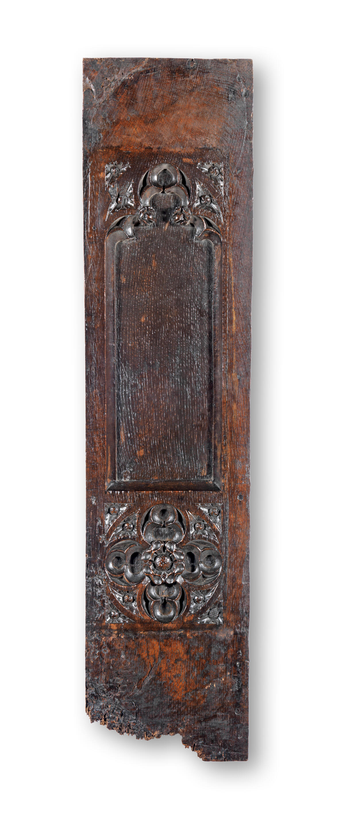 Bonhams : A late 15th/early 16th century carved oak plank or board, French