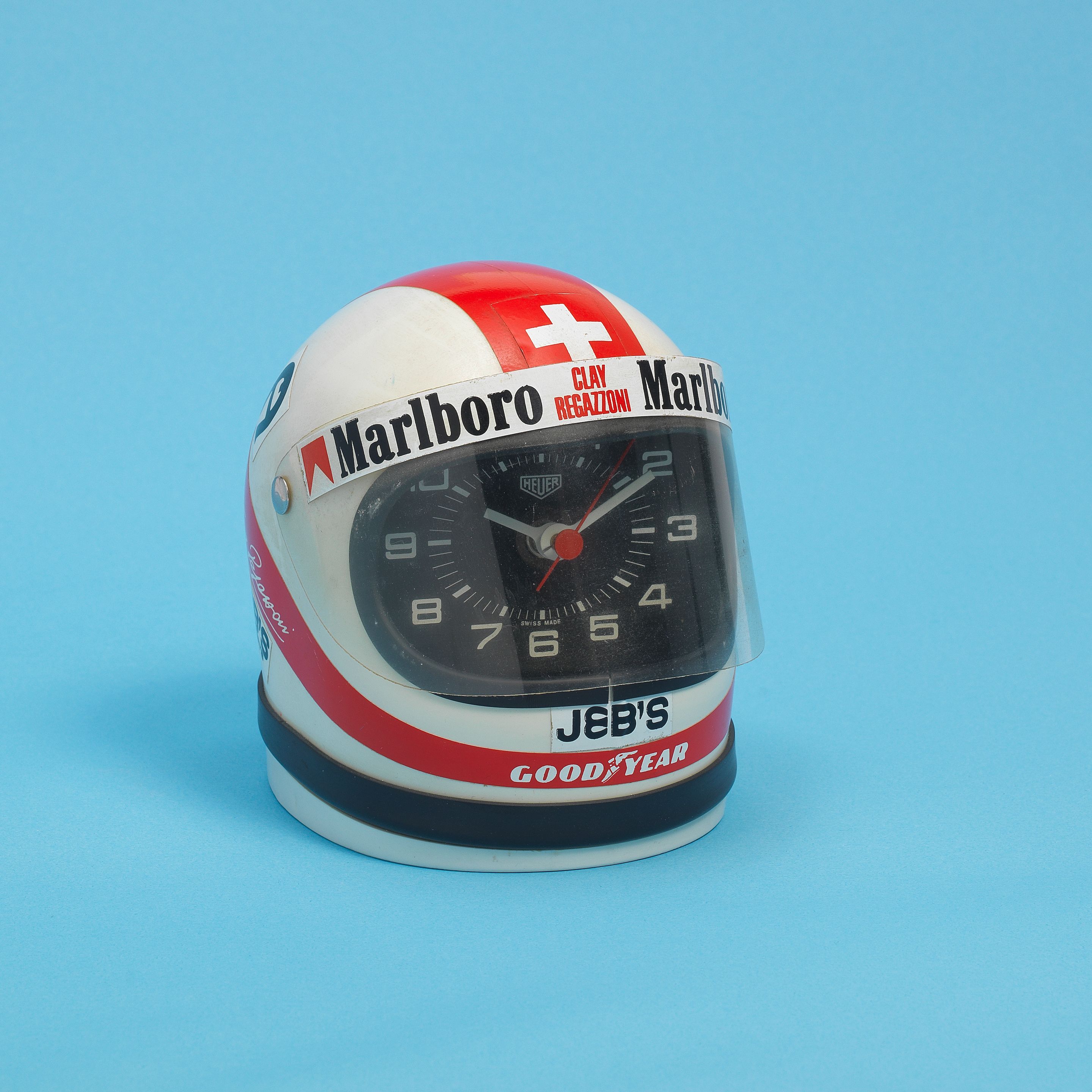 Bonhams : Heuer. A miniature 'Cavallino' racing helmet desk clock Clay ...