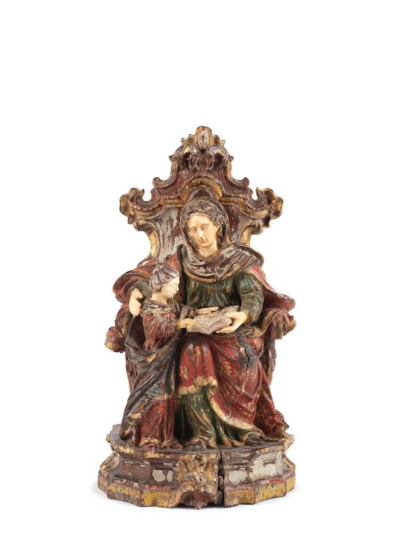 Bonhams : A late 18th/early 19th century polychrome-decorated and ivory ...