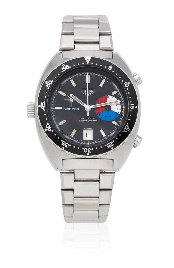 Bonhams : Heuer. A stainless steel automatic calendar chronograph ...