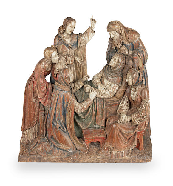 Bonhams A Large Carved Oak And Polychrome Decorated Sculpture