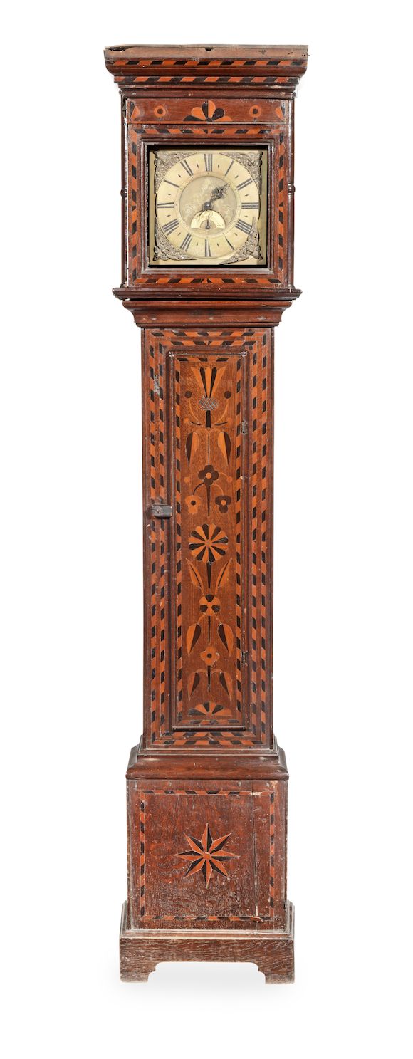 Bonhams : A George II documented joined oak-case and inlaid thirty-hour ...