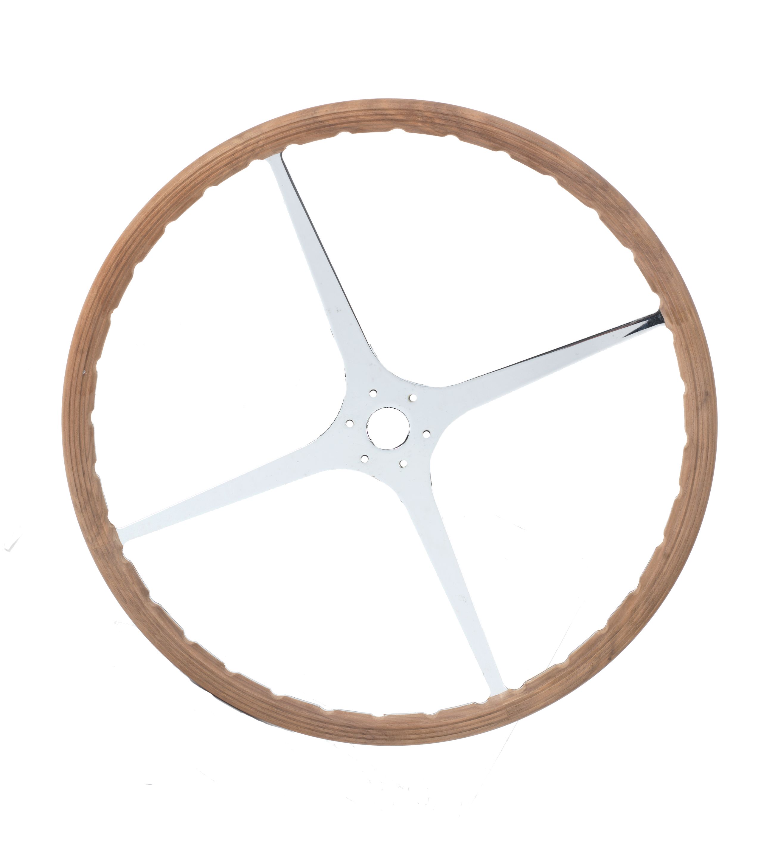 Bonhams Cars : A four spoke wooden rimmed steering wheel,