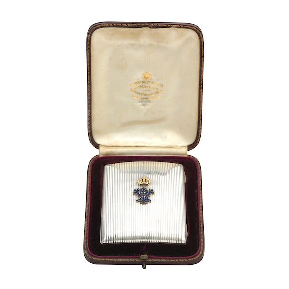 Bonhams : Of Royal interest; a cased presentation silver cigarette case ...