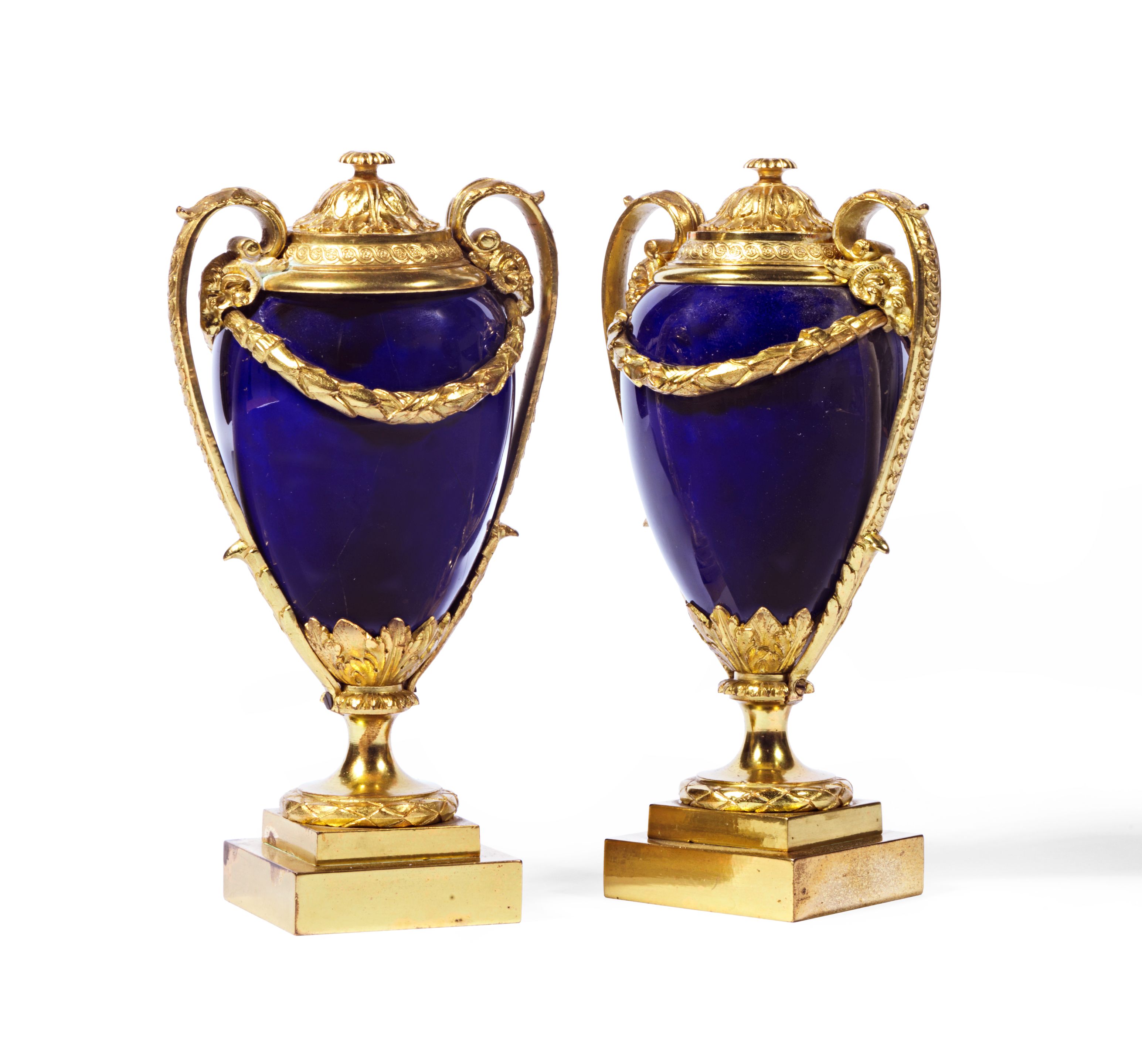 Bonhams : A pair of George III porcelain and ormolu mounted cassolettes ...