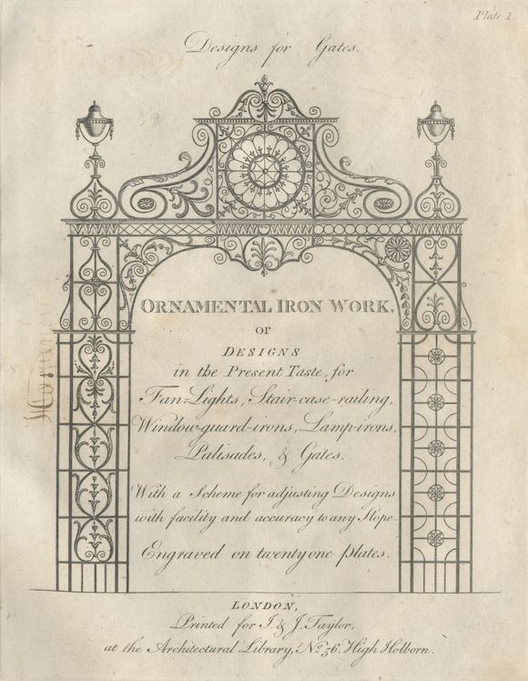 Bonhams : METAL WORK - PATTERN BOOKS Designs for Gates. Ornamental Iron ...