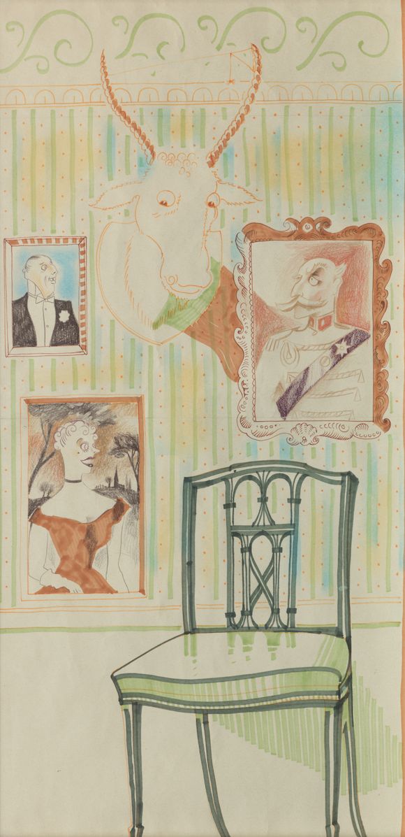 Bonhams : Sir Osbert Lancaster (British, 1908-1986) The Dining Room Wall