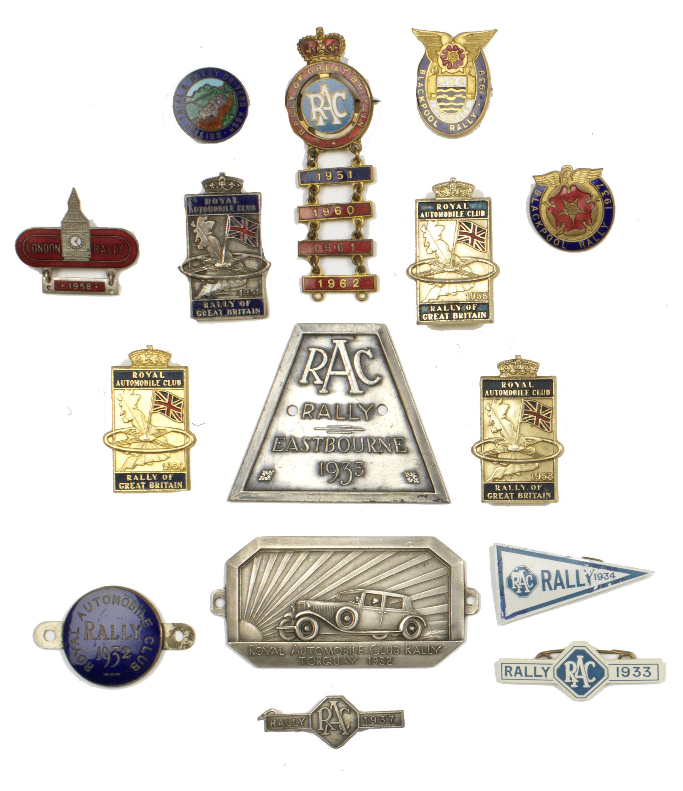 Bonhams Cars : Fifteen assorted British Rally plaques and lapel badges ...