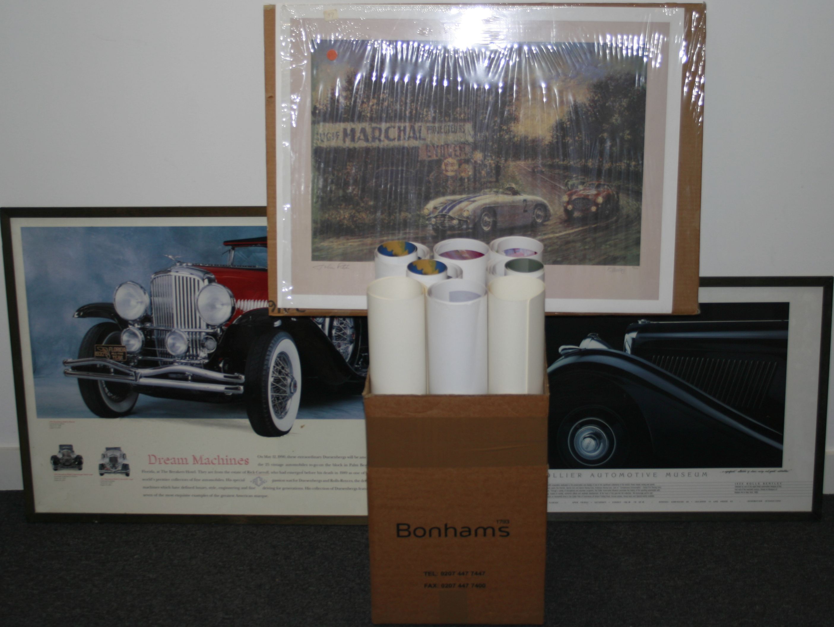 Bonhams Cars : Assorted motoring prints and posters, ((Qty))