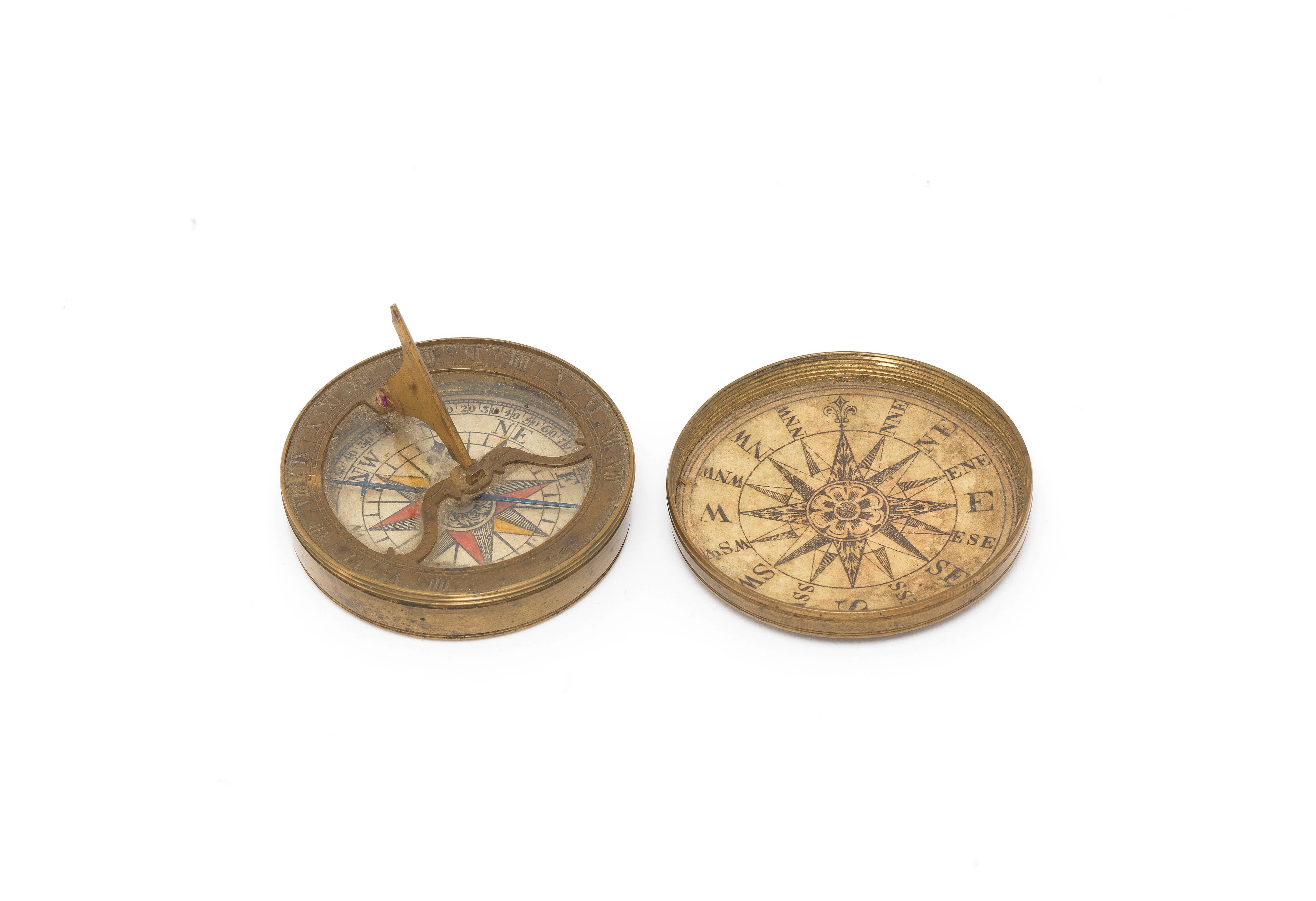 Bonhams : A brass compass dial, English, mid 19th century,