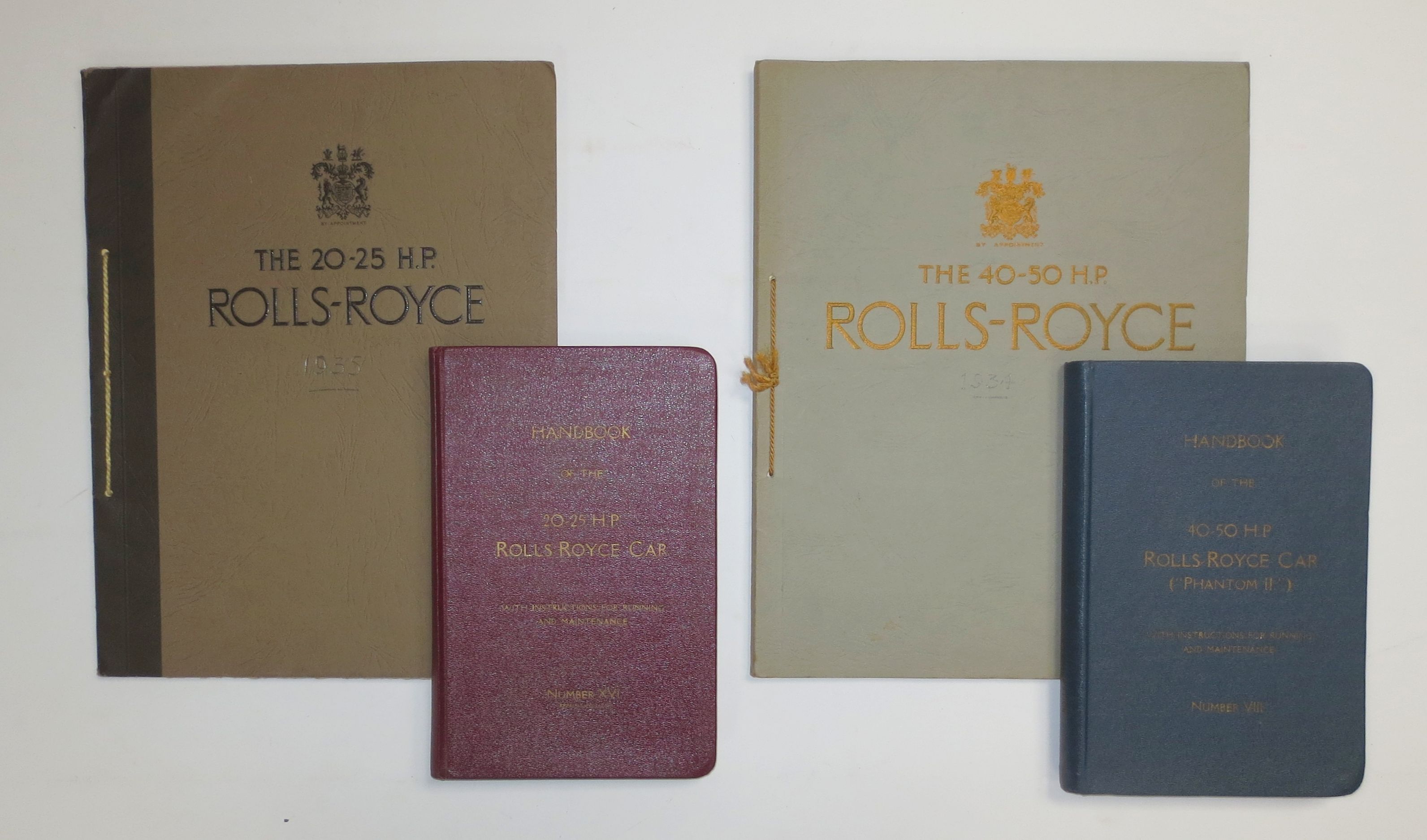 Bonhams Cars : Two sales brochures and two Handbooks for Rolls-Royce 20 ...