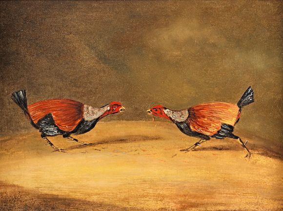 Bonhams : Attributed to Henry Thomas Alken (English, 1785-1851) Cockfighting (a set of four ...