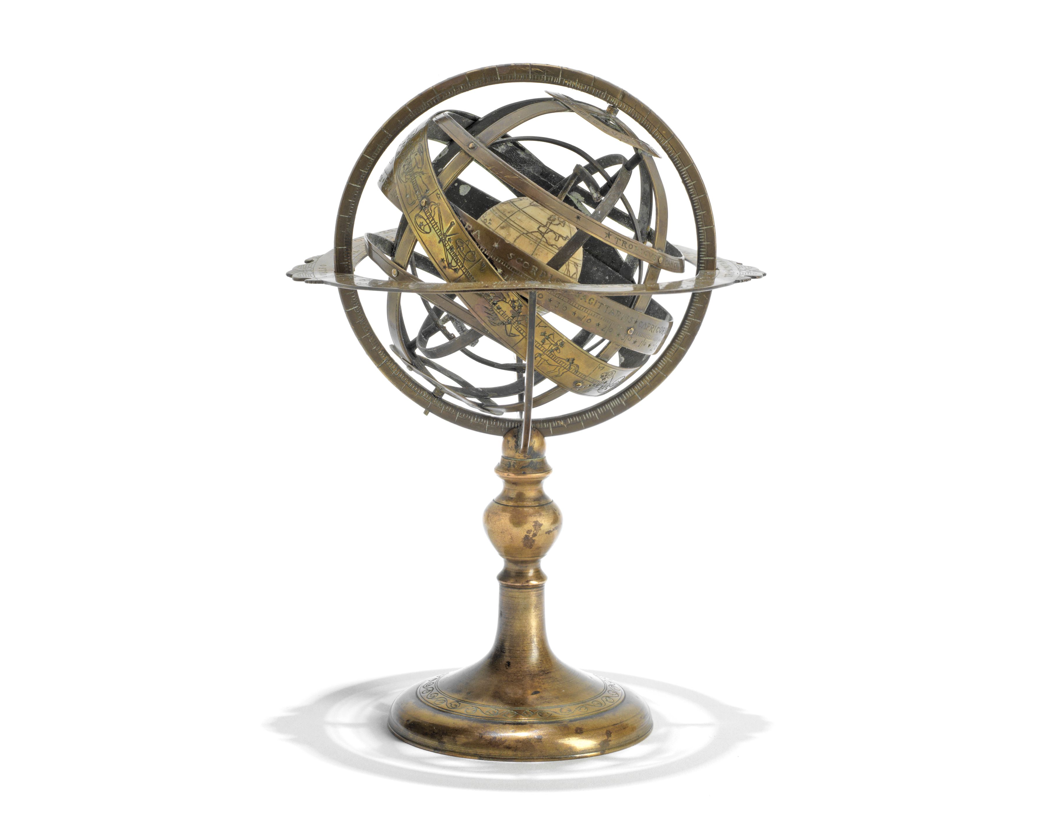 Bonhams : A small brass Armillary Sphere, probably Italian, early 17th ...