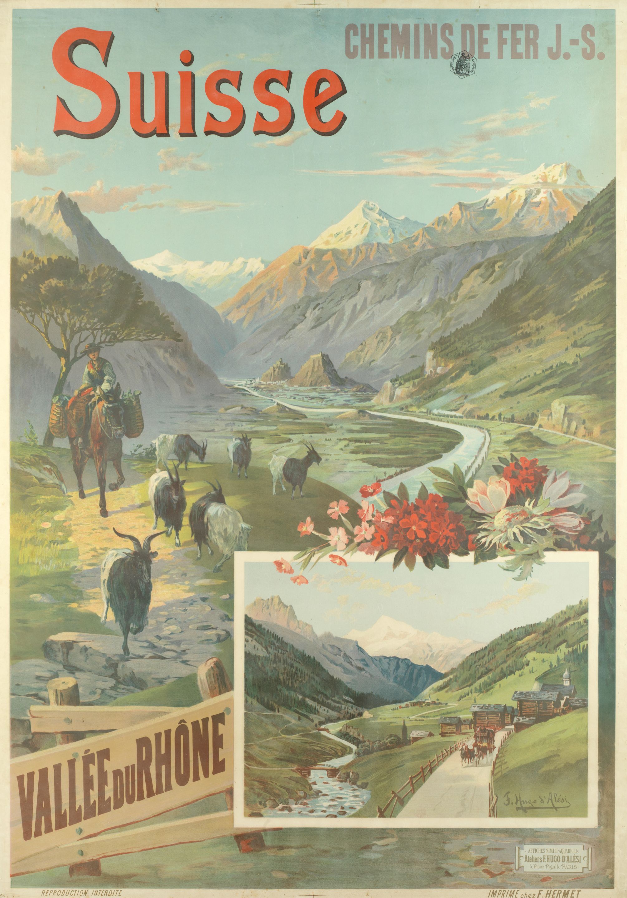 Bonhams : HUGO D'ALESI, F (1849-1906) SUISSE, Vallee du Rhone