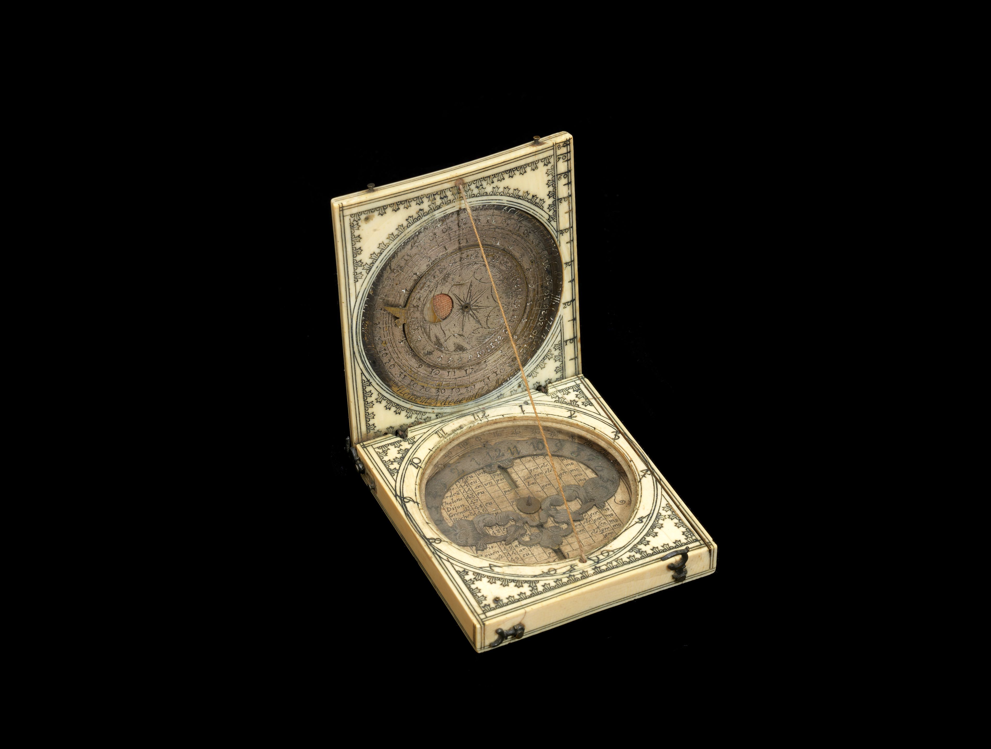 Bonhams : A Dieppe ivory magnetic azimuth dial, French, circa 1660,
