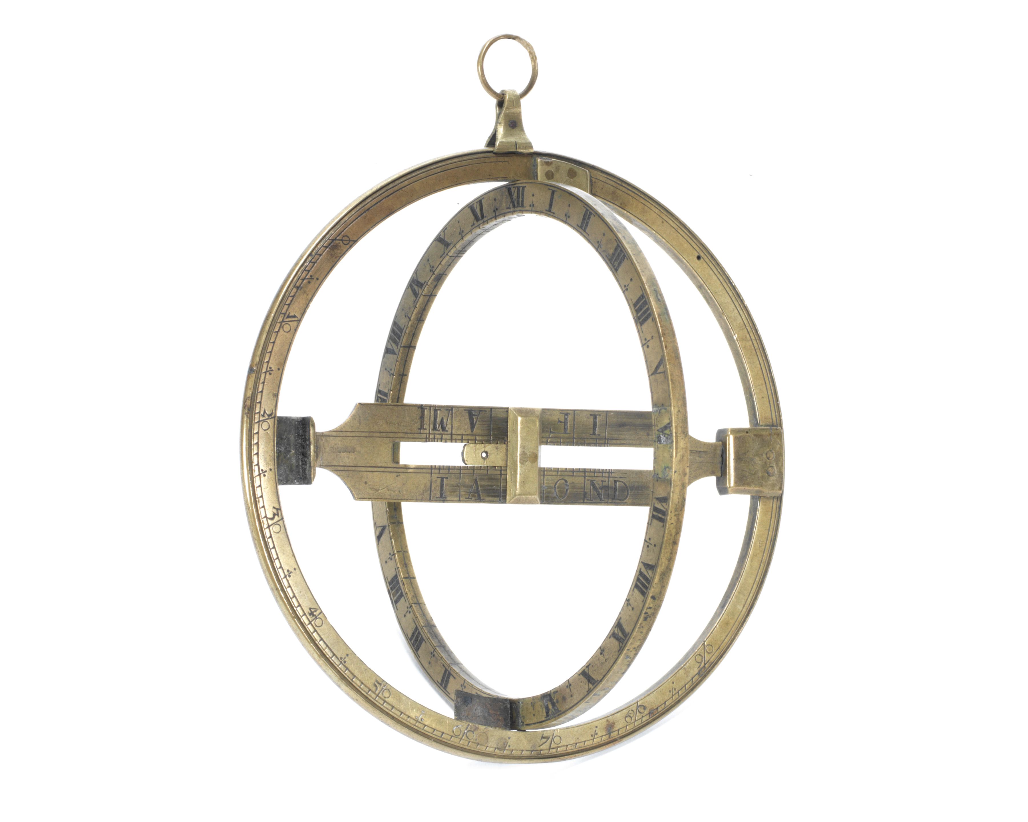 Bonhams : A brass universal equinoctial ring dial, probably English ...
