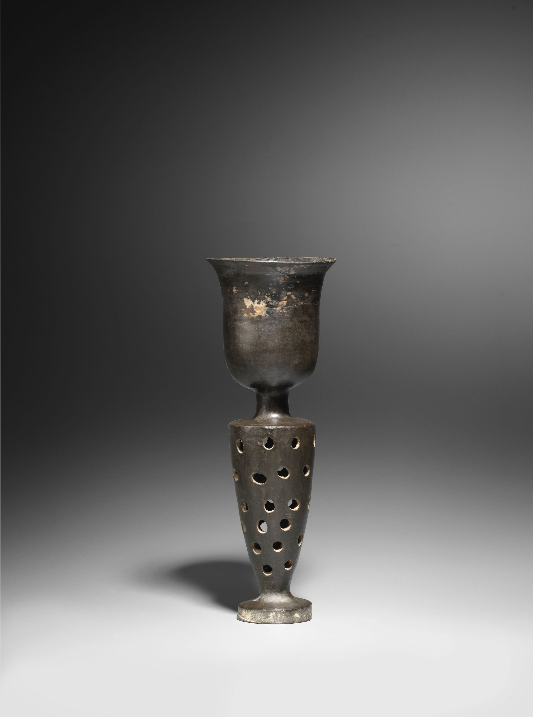 Bonhams : A rare black pottery stemcup Neolithic Period, Longshan Culture