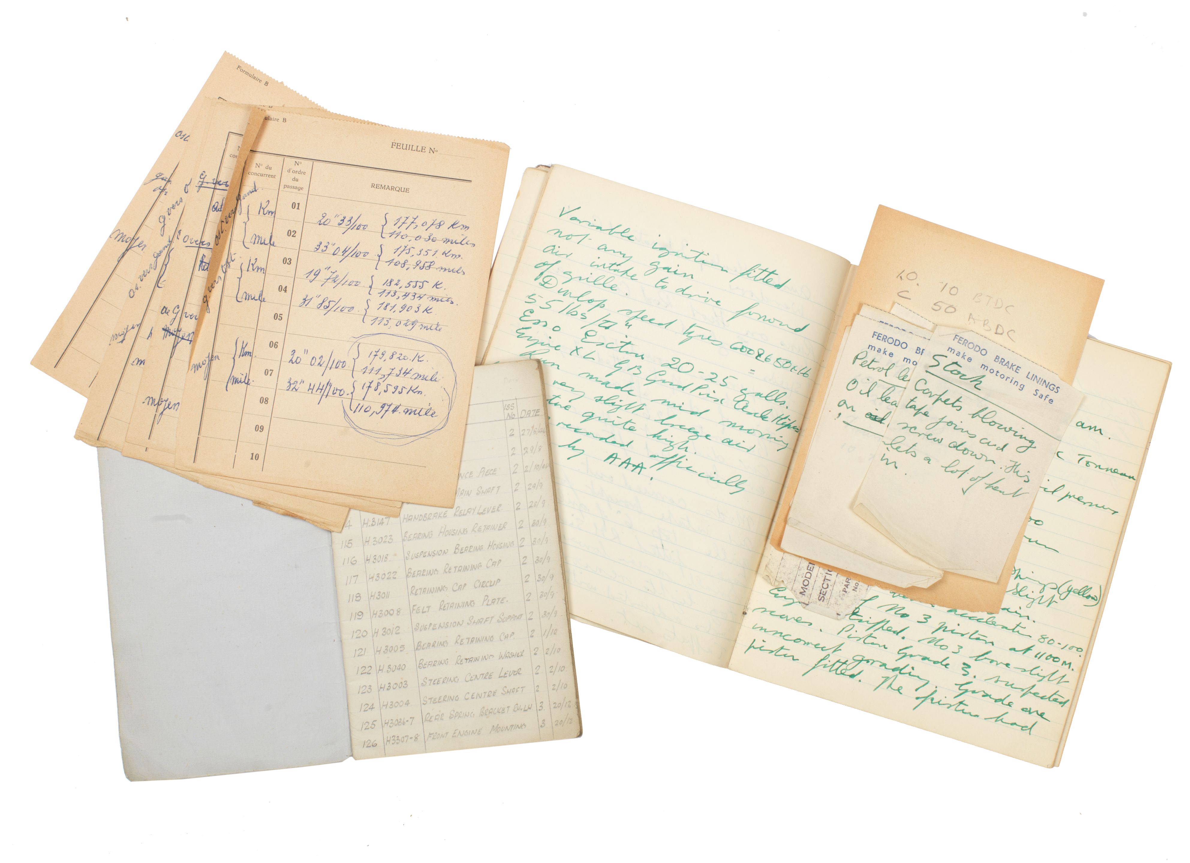 Bonhams Cars : Geoffrey Healey's 'Hundred J & 6' notebook,