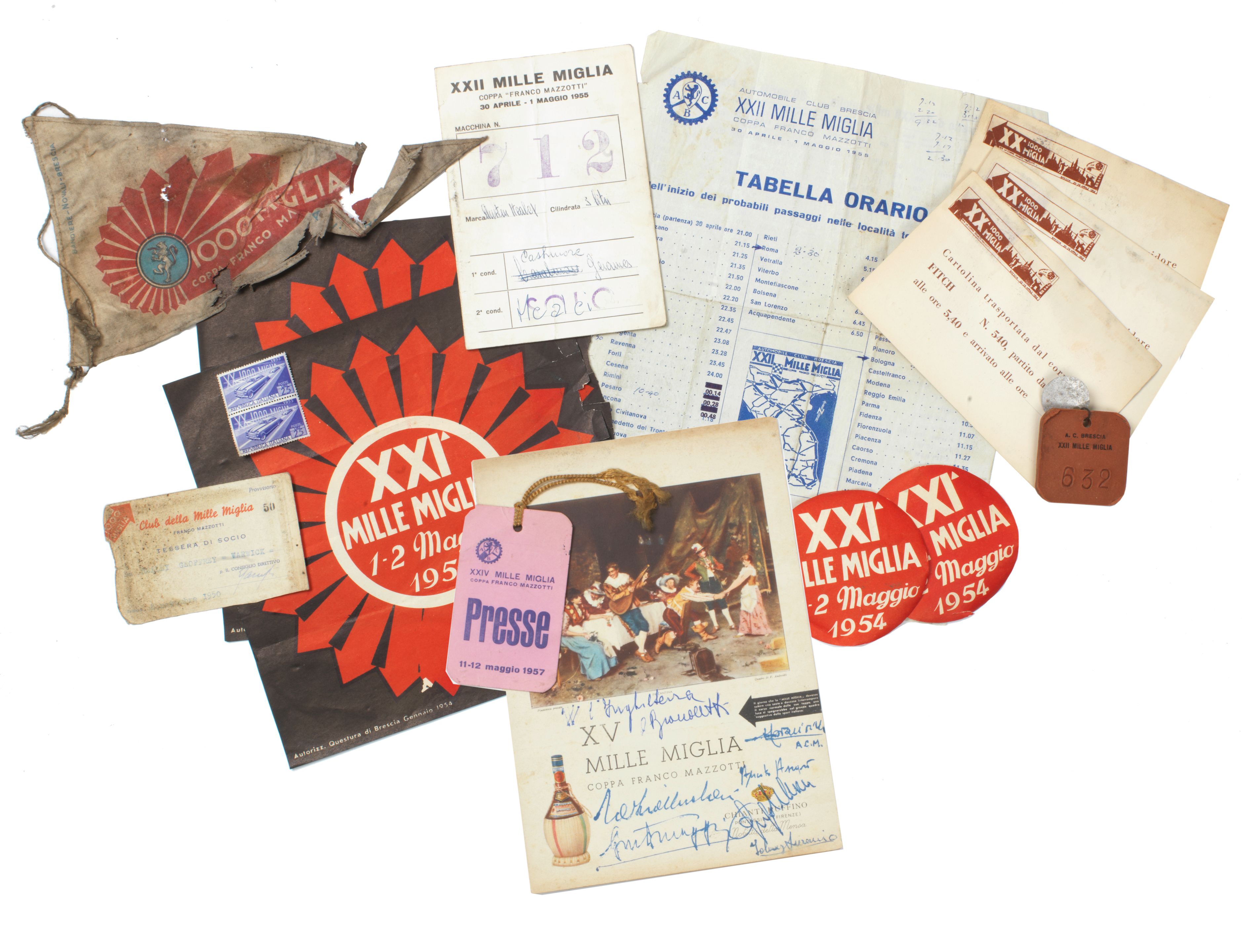 Bonhams Cars : Assorted printed ephemera and mementos from Mille Miglia ...