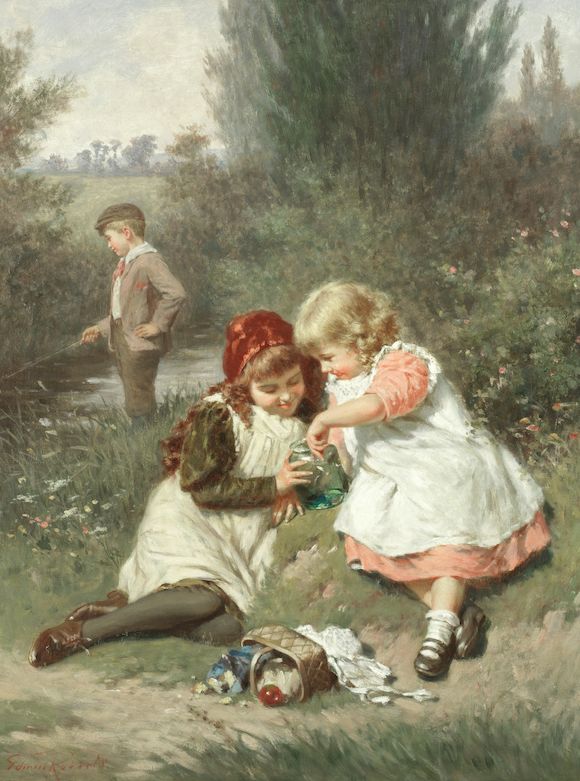Bonhams : Edwin Thomas Roberts (British, 1840-1917) Tiddlers