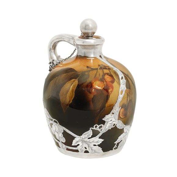 Bonhams : a rookwood pottery flask by Amelia B. Sprague with gorham ...
