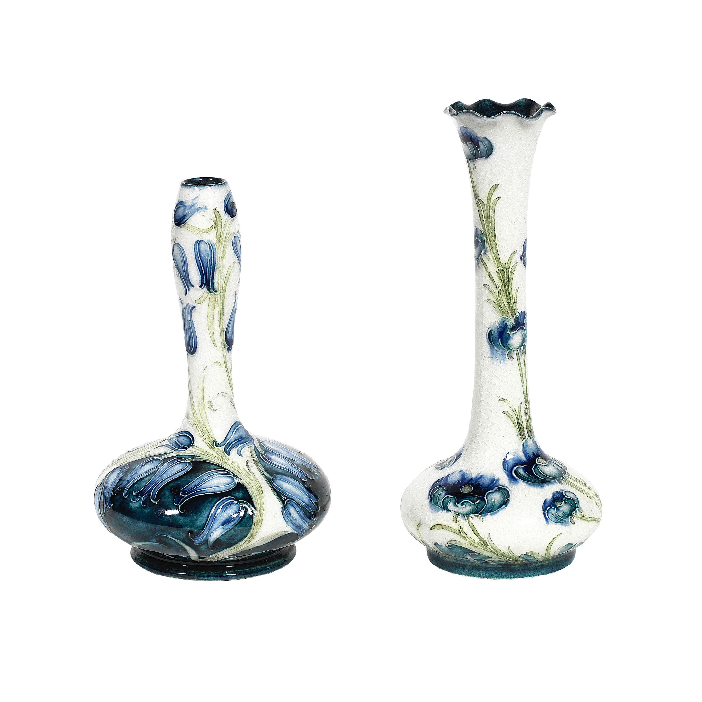 Bonhams : Two William Moorcroft Florian Ware Vases, in the 'Blue Poppy ...