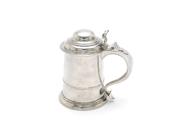 Bonhams : A George II silver tankard by Richard Bayley, London 1729