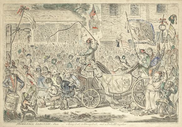 Bonhams : James Gillray (British, 1757-1815) Middlesex Election Etching ...