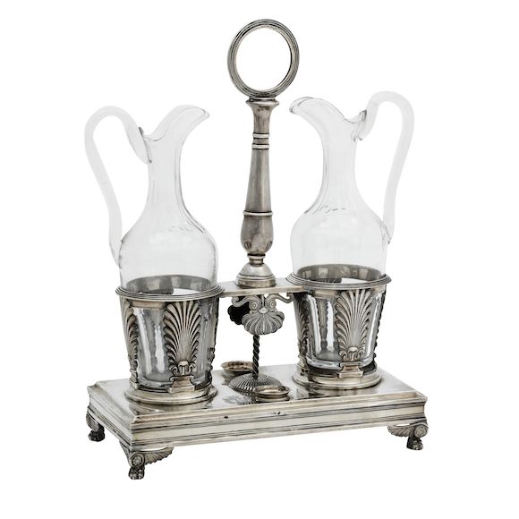 Bonhams : A 19th century French silver condiment frame with maker's ...