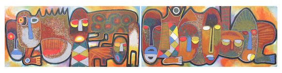 Bonhams : Chief Jimoh Buraimoh (Nigerian, born 1943) A pair of beaded ...