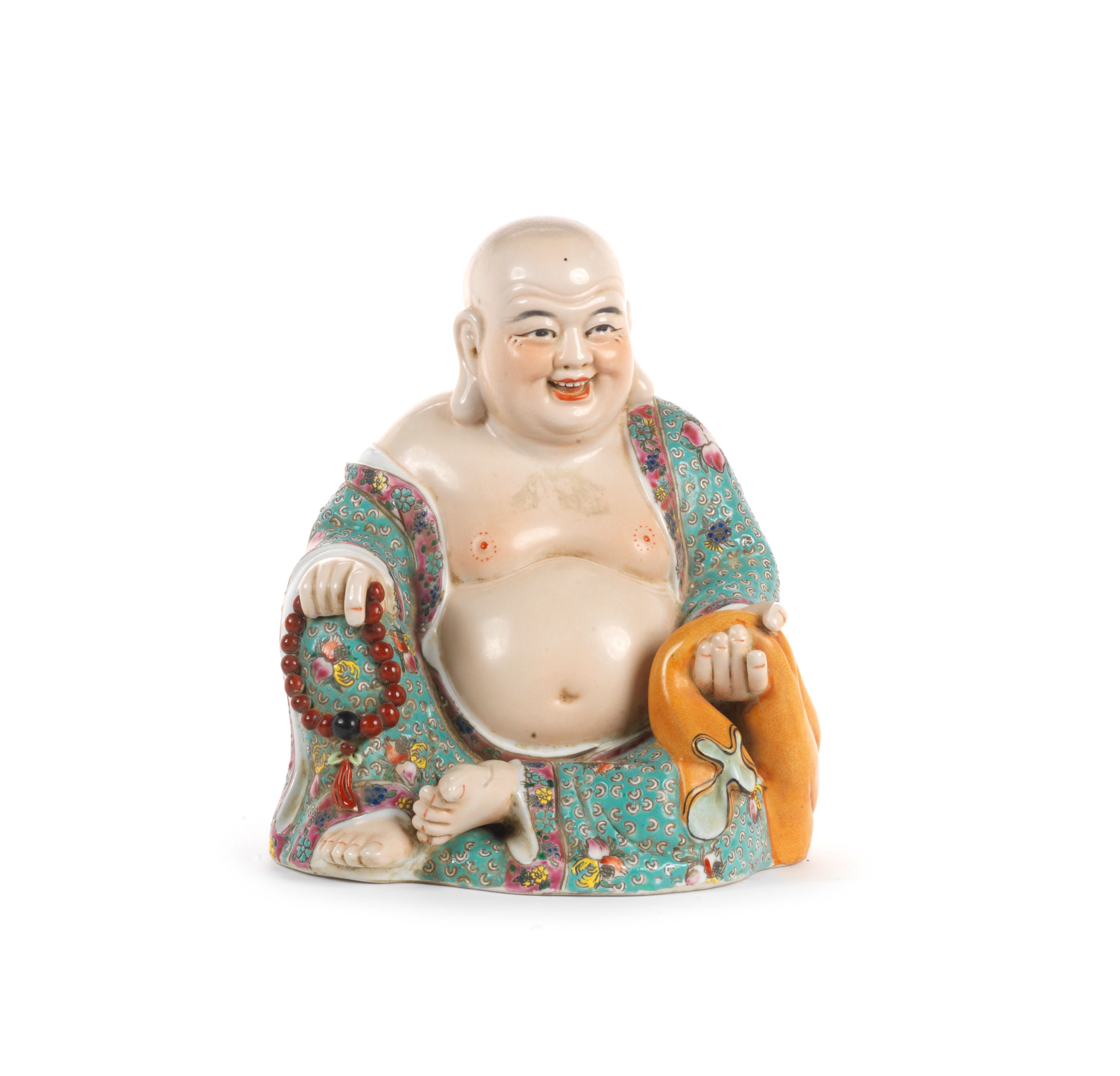 Bonhams : A polychrome enamelled figure of Budai Zeng Longsheng four ...