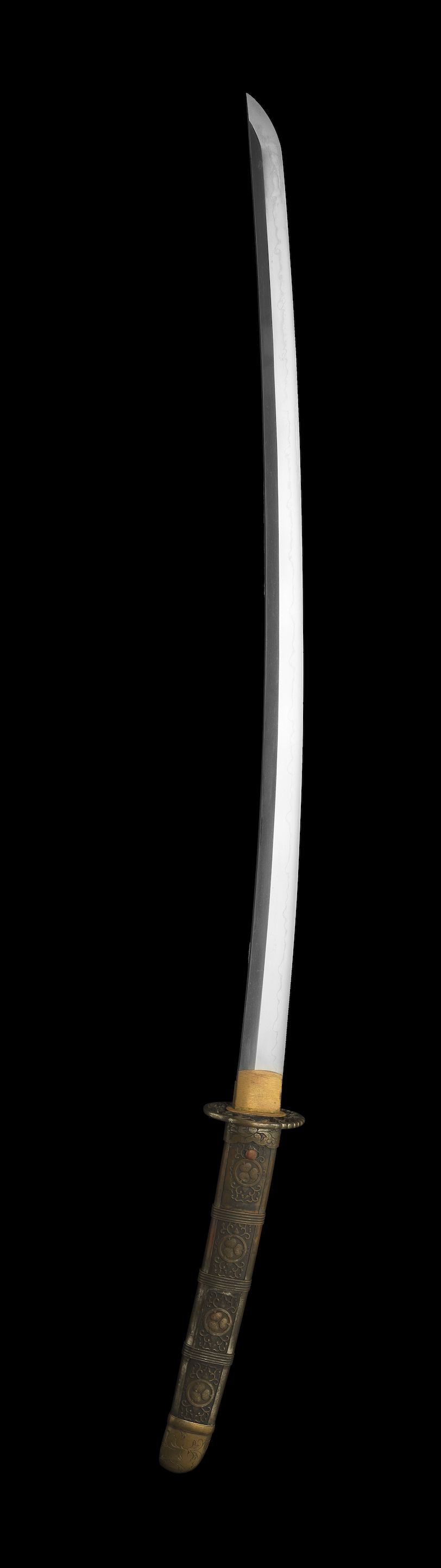 Bonhams : A shinto katana blade in metal saya (scabbard) and tsuka ...