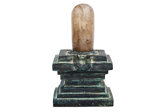 Bonhams : A rock crystal Linga and bronze Yoni Possibly Angkhor period ...