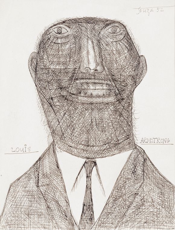 Bonhams : Francis Newton Souza (India, 1924-2002) Louis Armstrong