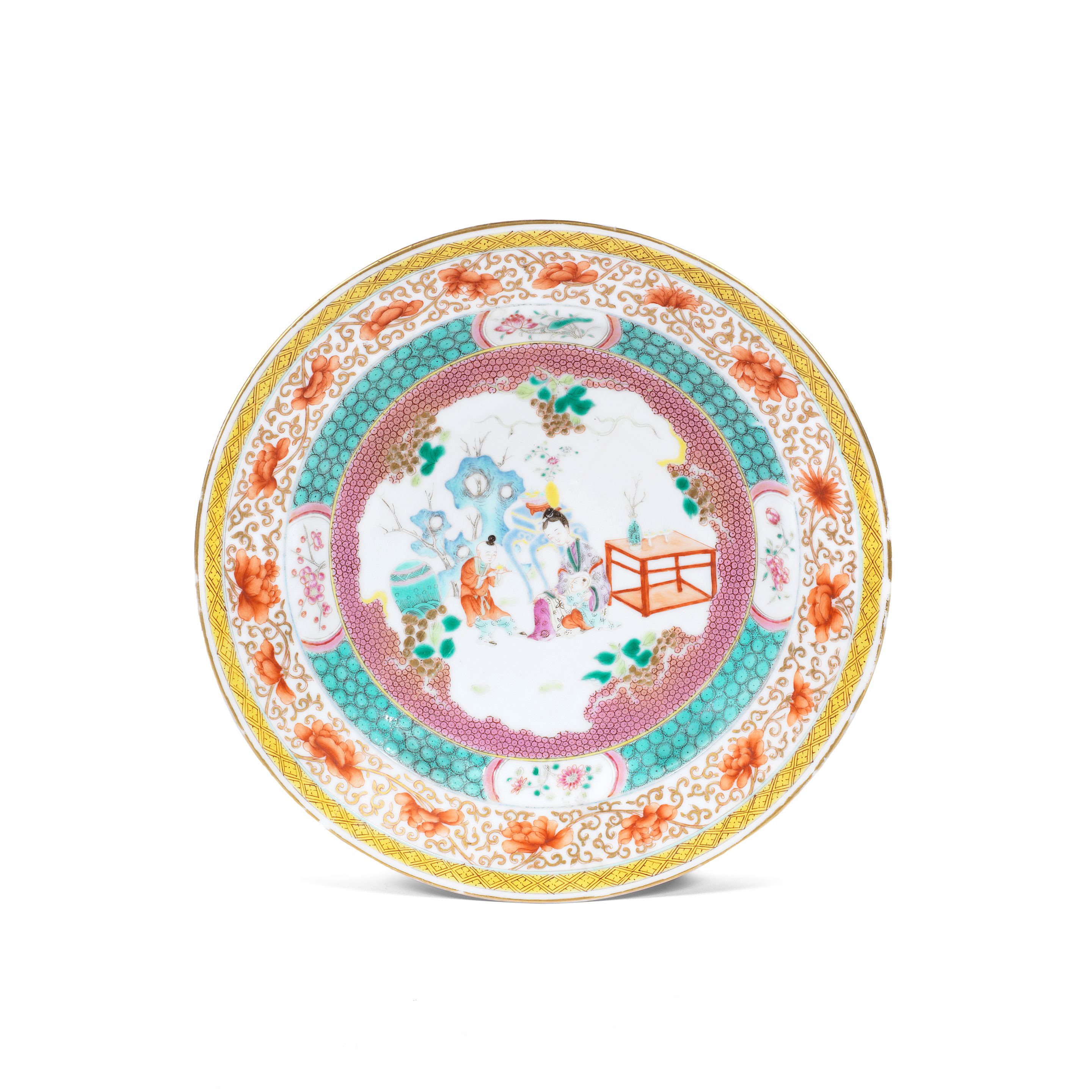 Bonhams : A famille rose ruby-back dish 18th century