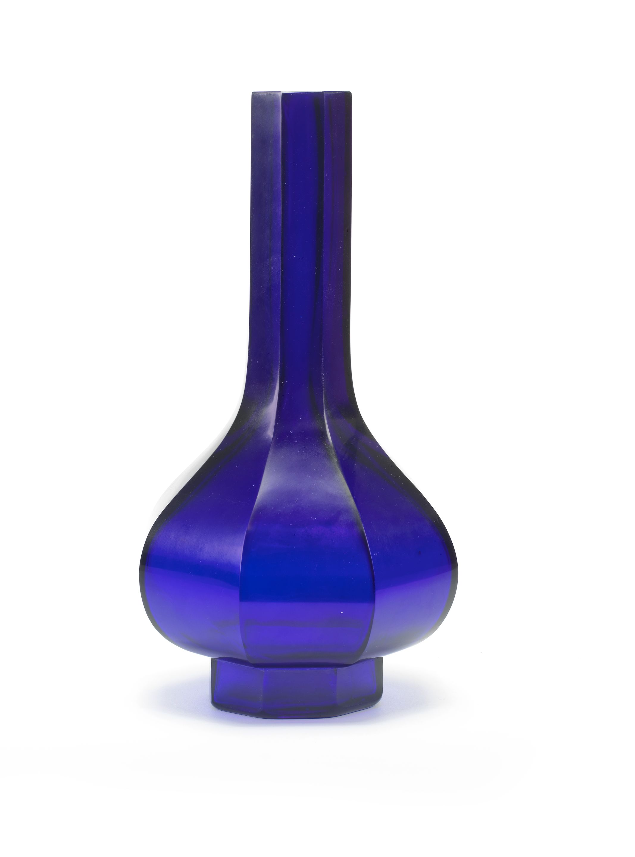 Bonhams : A blue glass pear-shaped vase 18th century